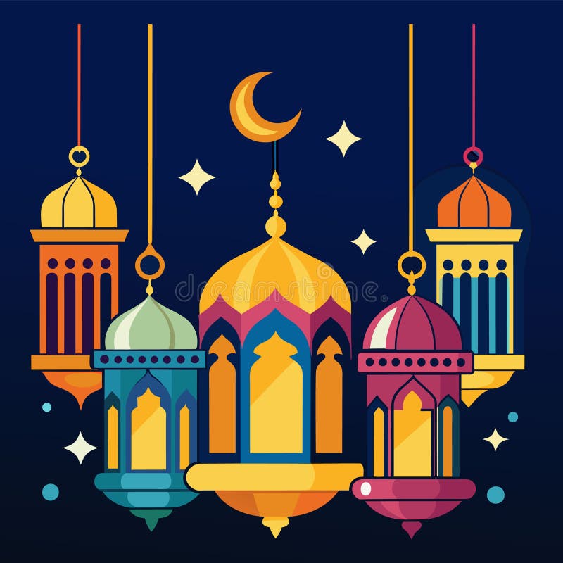 Elegant Islamic Eid Lantern Vector Design Collection Stock Vector ...
