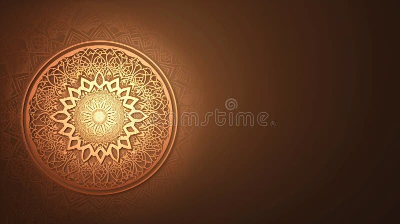 Elegant Islamic Geometric Pattern on Light Brown Background. Generative ...