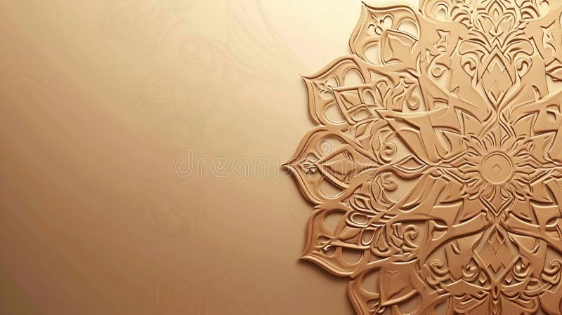 Elegant Islamic Geometric Pattern on Light Brown Background. Generative ...