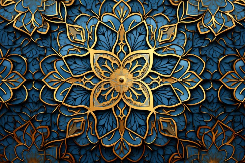 Elegant Islamic Pattern in Gold and White Stock Illustration ...