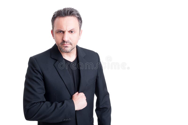 Elegant Italian Mafia Boss Looking Angry Stock Image - Image of ...