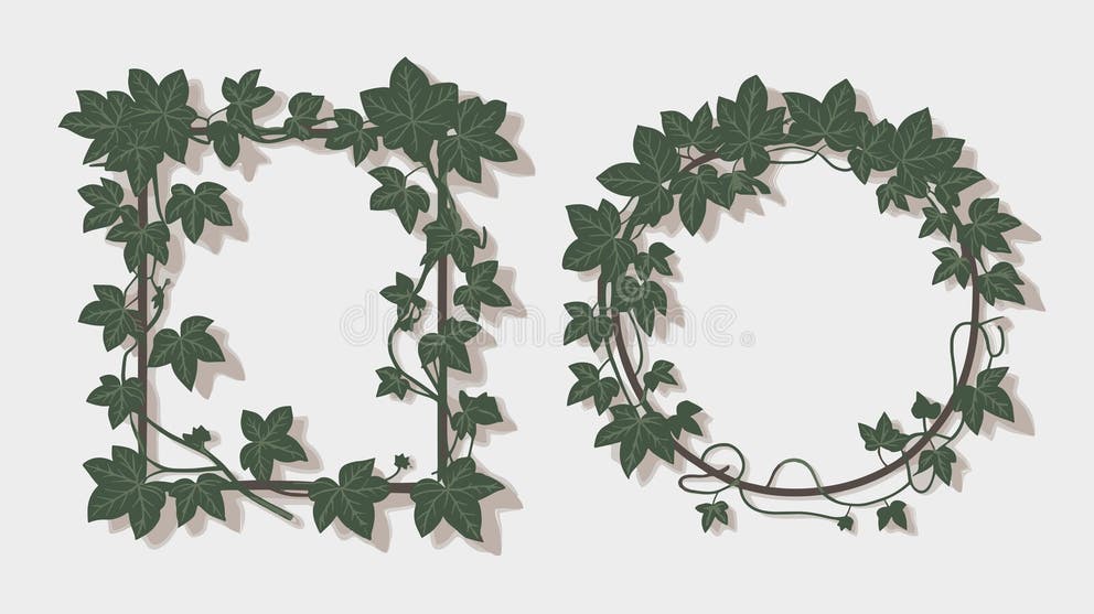 Elegant Ivy Leaf Frames for Creative Design Projects Stock Vector ...
