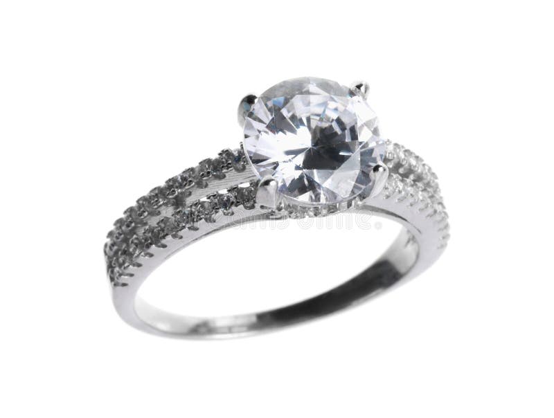Elegant Jewelry. Luxury Ring Isolated on White Stock Photo - Image of ...