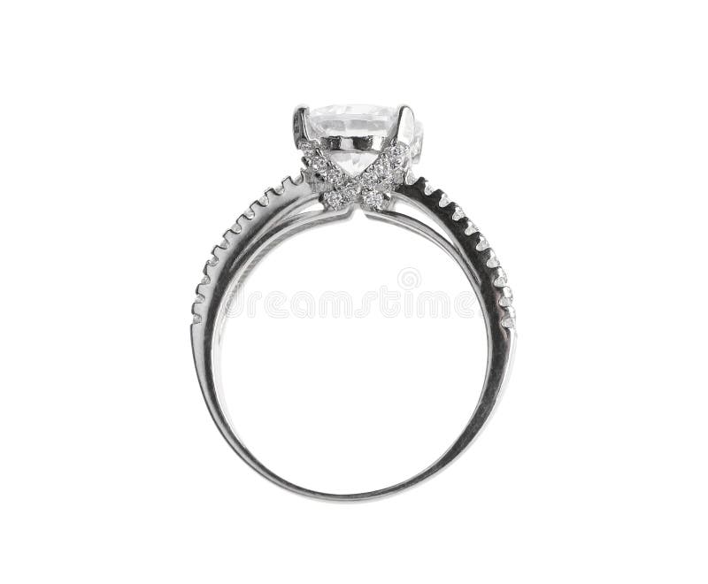 Elegant Jewelry. Luxury Ring Isolated on White Stock Image - Image of ...