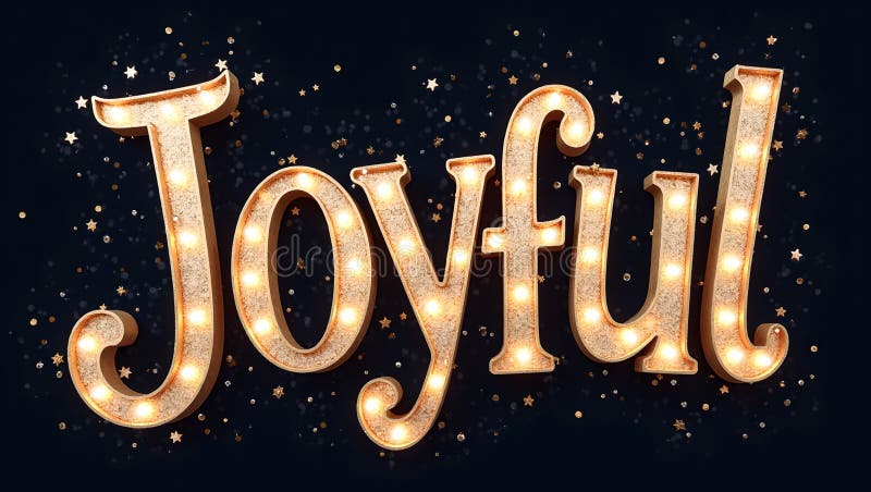 Elegant Joyful Script with Stars and Sparkles for a Festive Vibe Stock ...