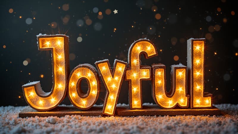 Elegant Joyful Script with Stars and Sparkles for a Festive Vibe Stock ...
