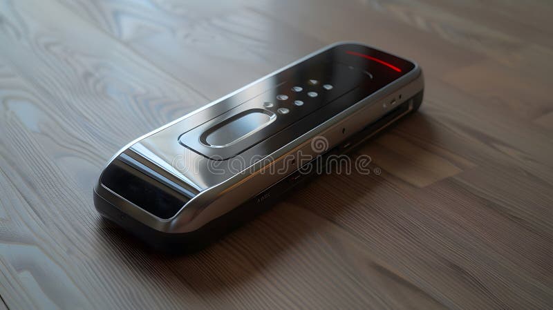 Elegant Keycard Access Device on Wooden Surface. Generative by AI Stock ...