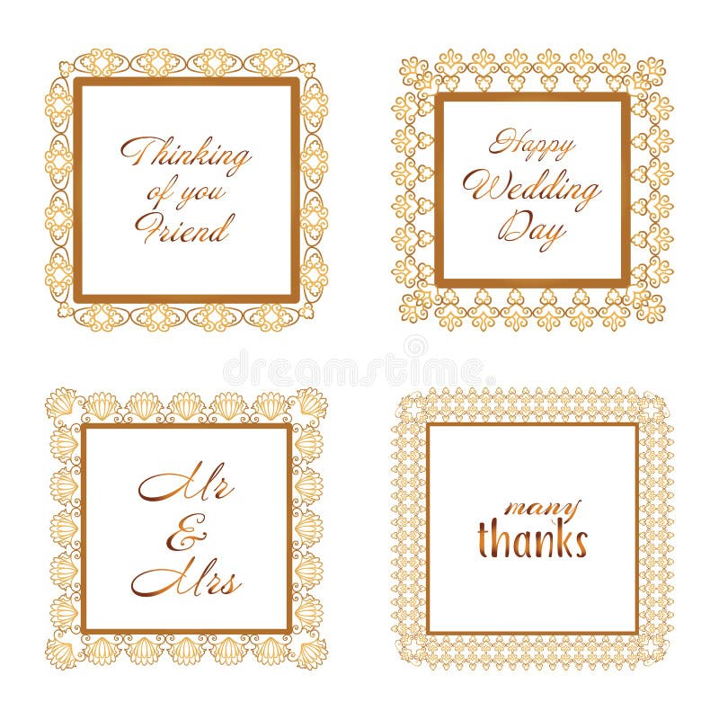Elegant Lace Border Frames Laser Cut Picture Frames Stock Illustration ...