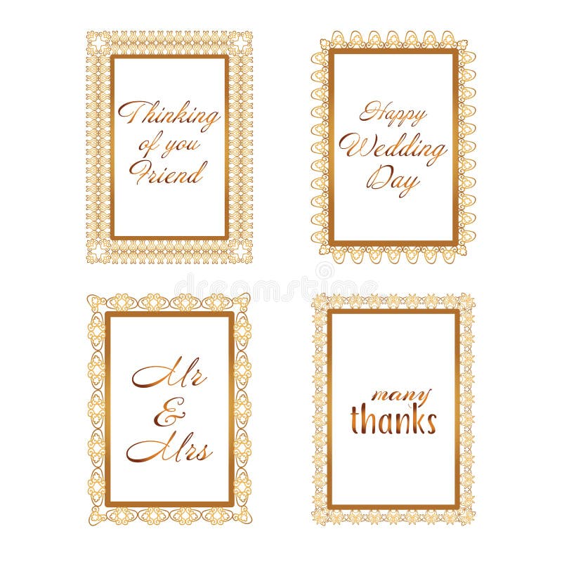 Elegant Lace Border Frames Laser Cut Picture Frames Stock Illustration ...