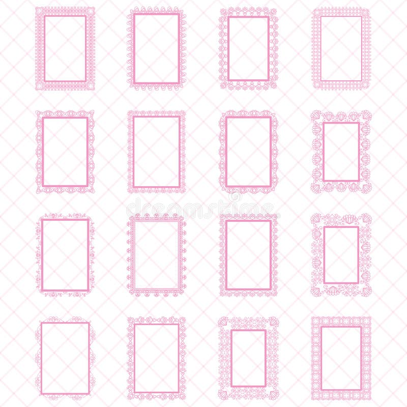 Elegant Lace Border Frames Laser Cut Picture Frames Stock Illustration ...