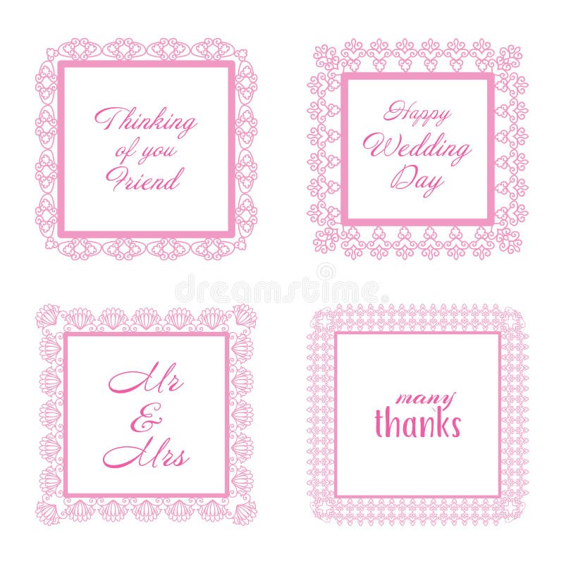 Elegant Lace Border Frames Laser Cut Picture Frames Stock Illustration ...