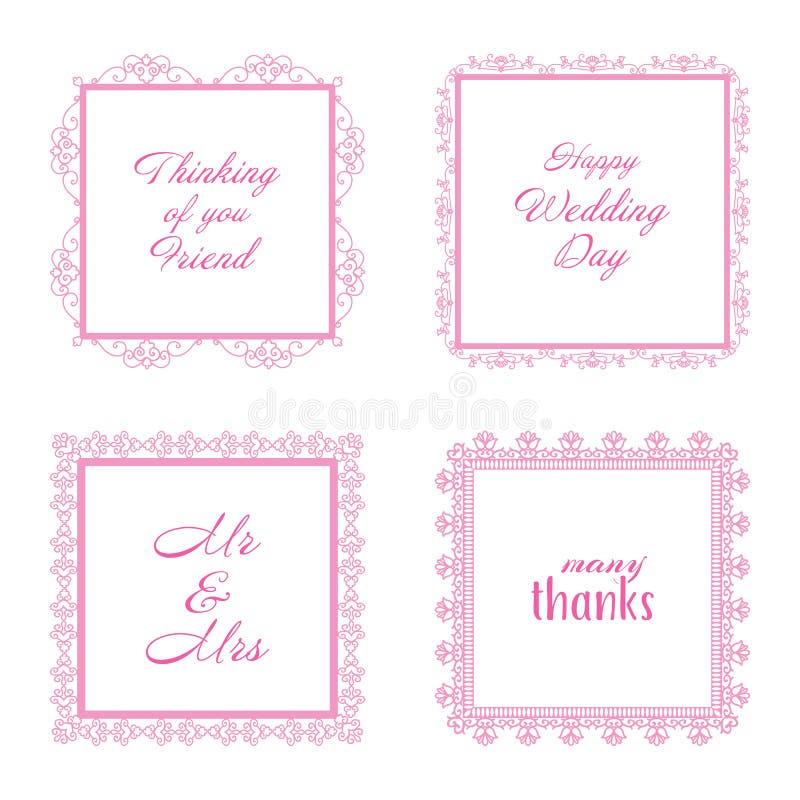 Elegant Lace Border Frames Laser Cut Picture Frames Stock Vector ...