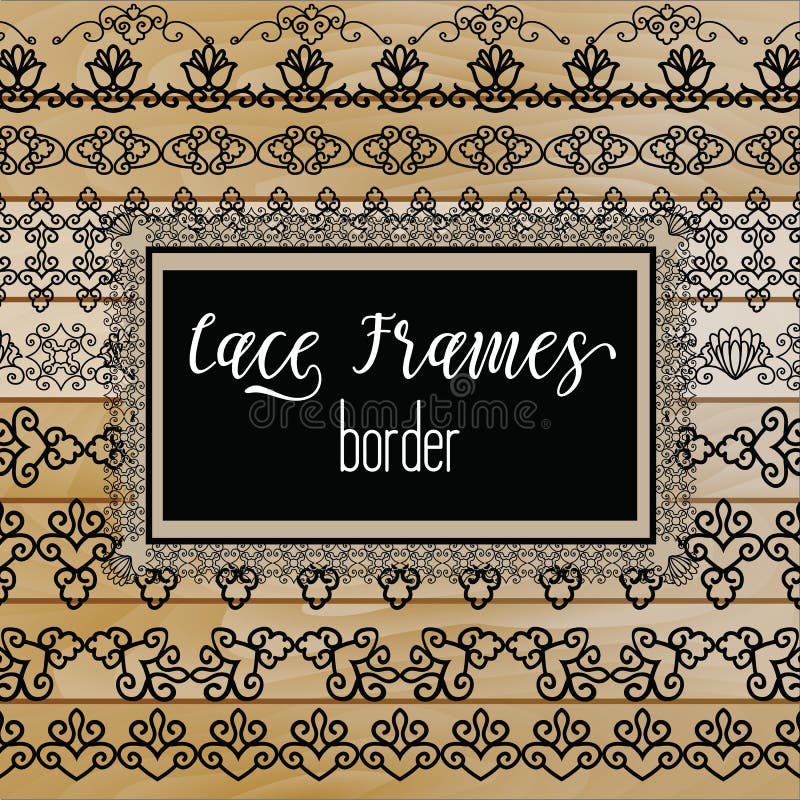 Elegant Lace Borders Frames Laser Cut Stock Vector - Illustration of ...