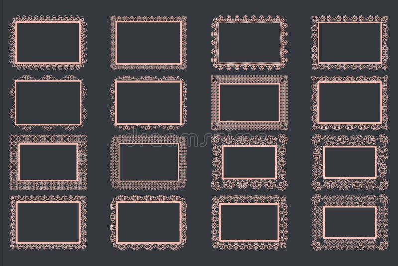 Elegant Lace Borders Frames Laser Cut Stock Vector - Illustration of ...