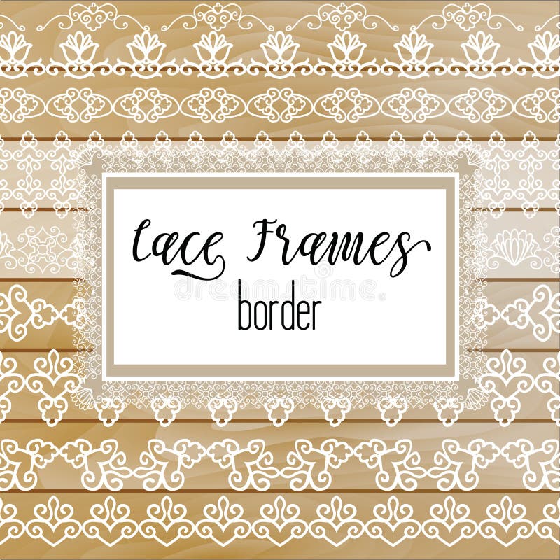 Elegant Lace Borders Frames Laser Cut Stock Vector - Illustration of ...