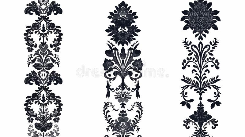 Elegant Lace Borders Vertical Seamless Patterns Stock Vector ...