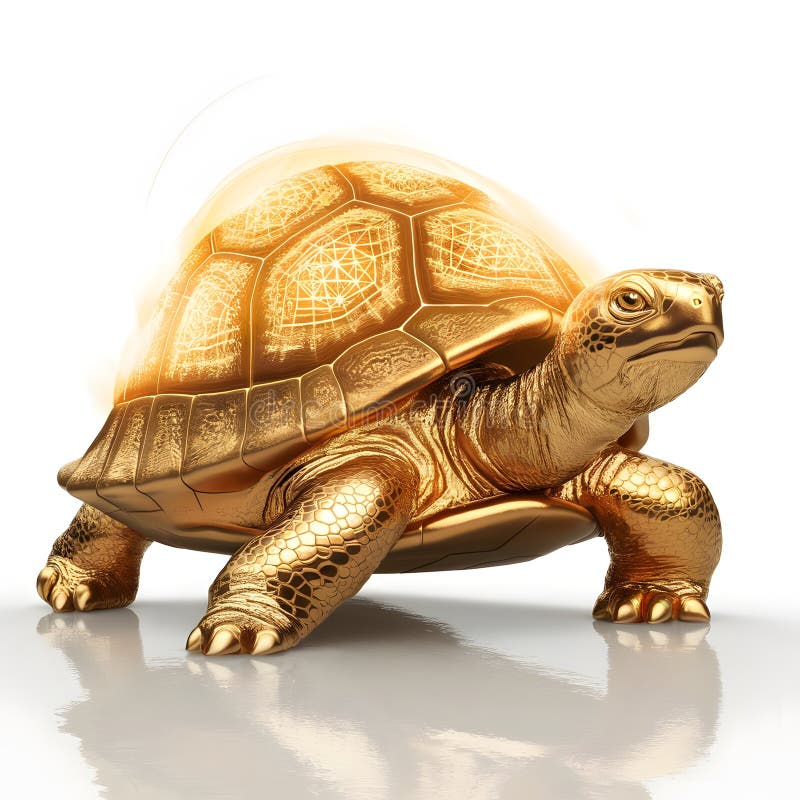 Elegant Ladybug Sculpture on White Background, Turtle Gold ...