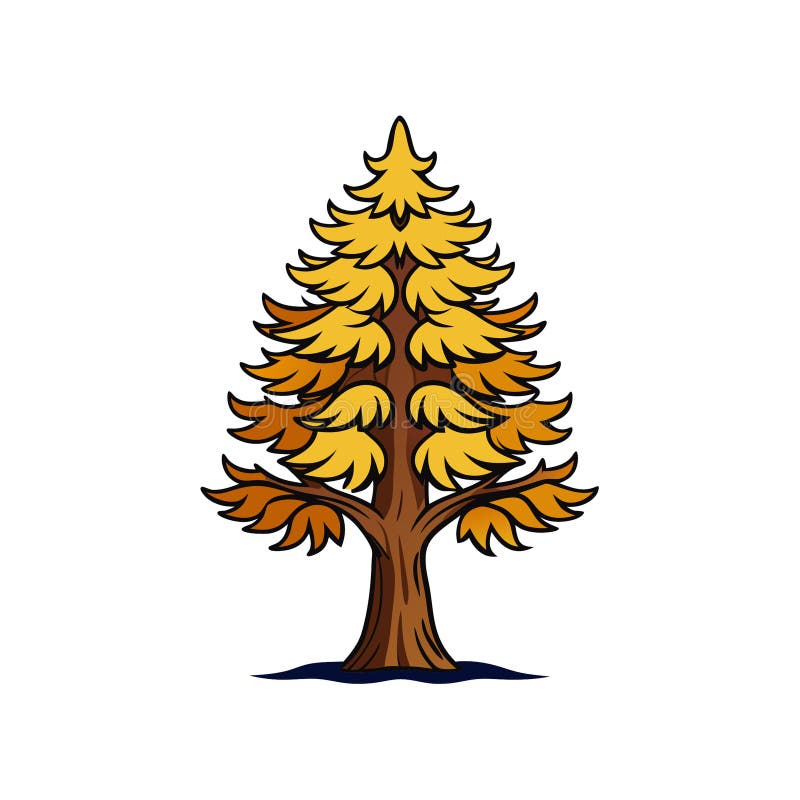 Elegant Larch Tree Illustration Design Stock Image - Illustration of ...