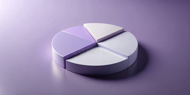 Elegant Lavender 3D Pie Chart a Modern Data Visualization with Abstract ...