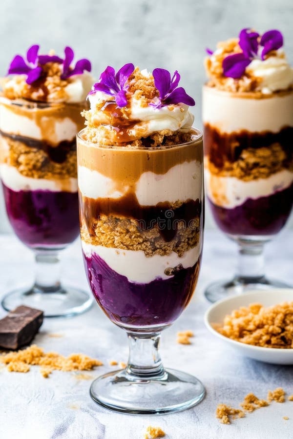 Elegant Layered Parfaits with Peanut Butter, Granola, and Whipped Cream ...