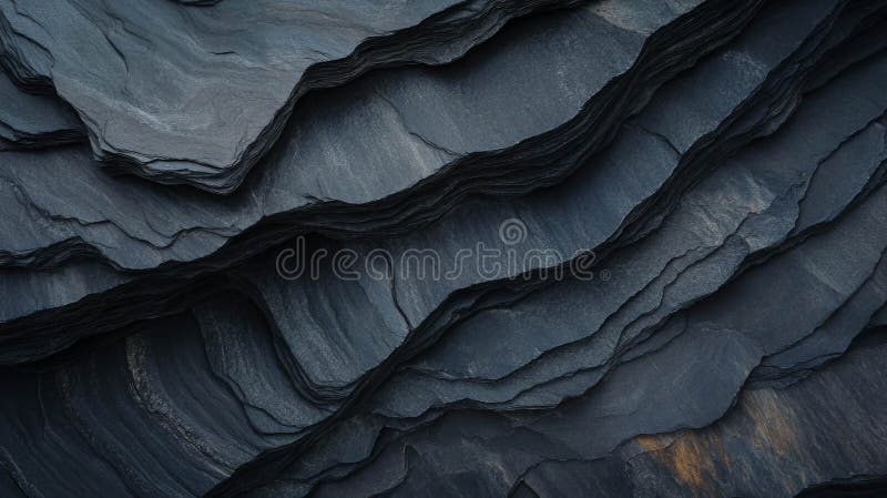 Elegant Layers of Smooth Black Slate with Subtle Grey Tones Stock ...