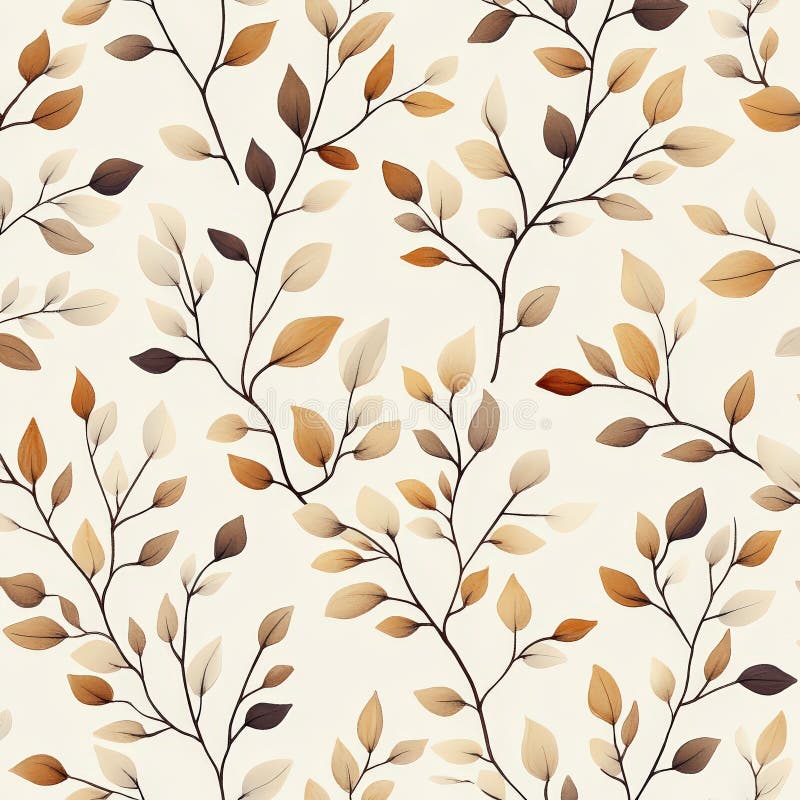 Elegant Leaf Pattern in Earthy Tones on Soft Background Stock ...