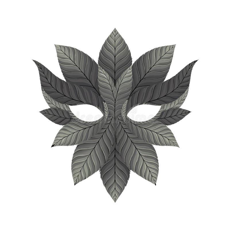 Elegant Leaf Pattern Mask Vector for Carnival and Event Decorations ...