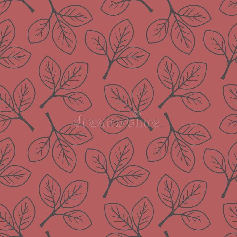 Elegant Leaf Pattern on a Muted Red Background. Simple, Minimalist ...