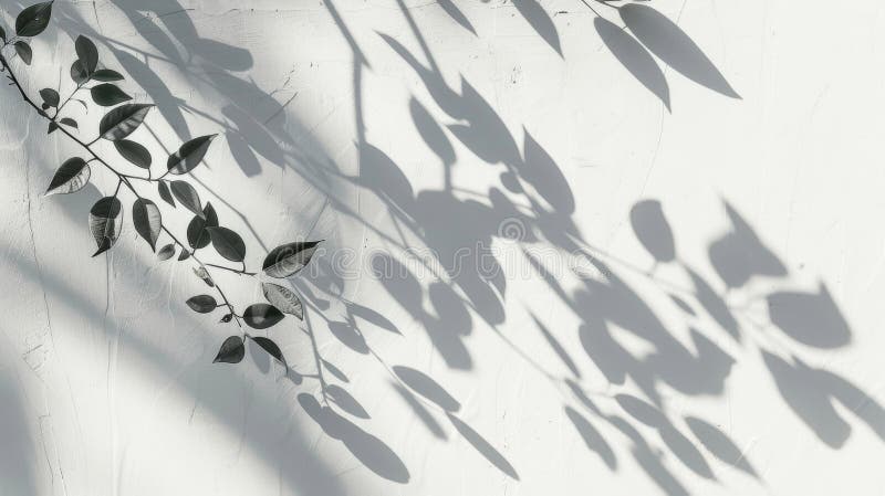 Elegant Light Shadows Pattern Cast White Wall Green Plant Stock Photos - Free & Royalty-Free ...