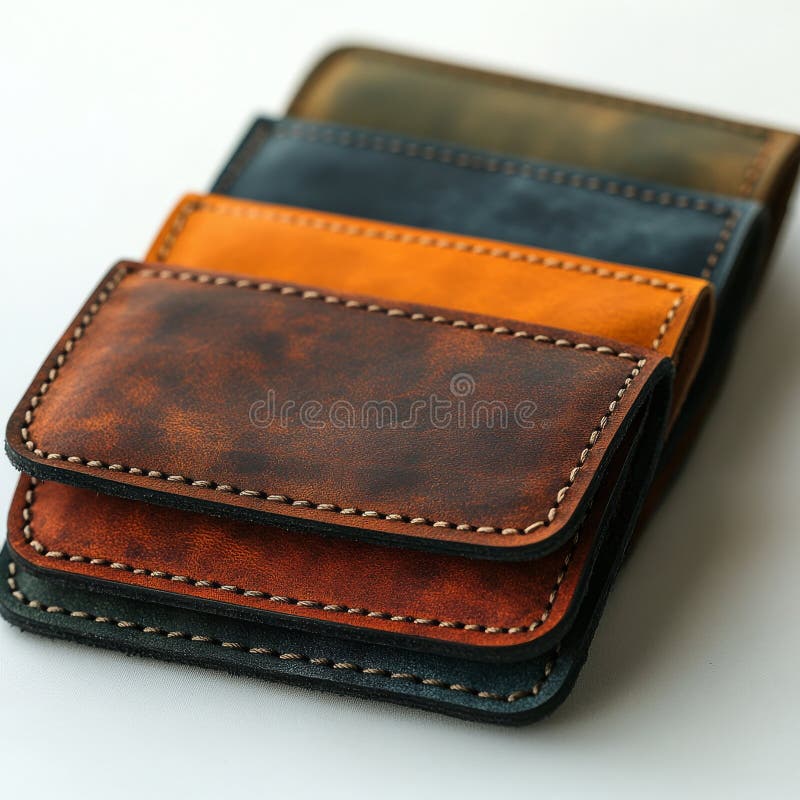 Elegant Leather Wallets in Various Colors Showcasing Fine Craftsmanship ...