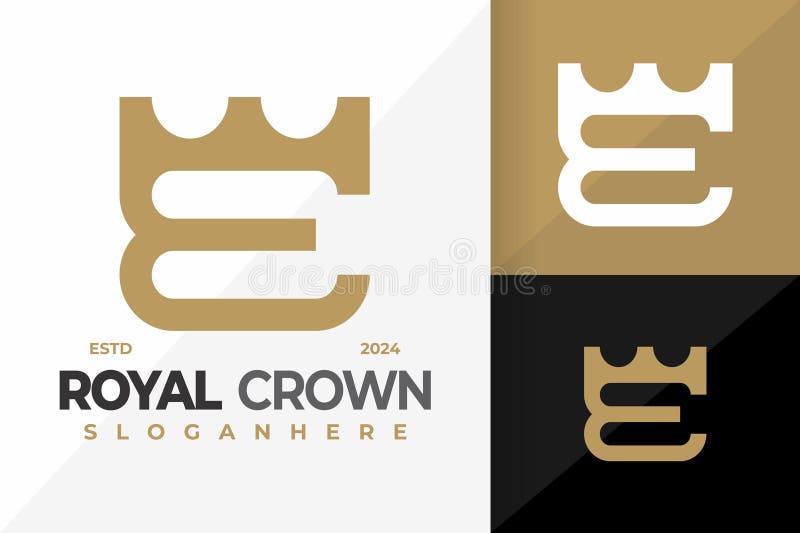 Elegant Letter E Crown Logo Design Vector Symbol Icon Illustration ...