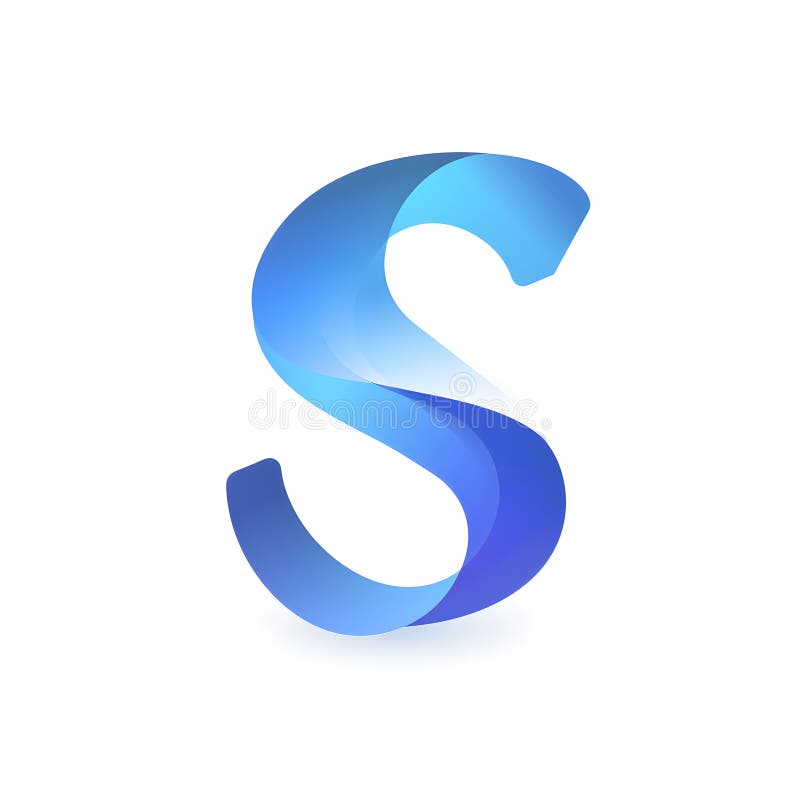 Elegant Letter S in Blue Gradient for Branding, Web, Illustration Stock ...