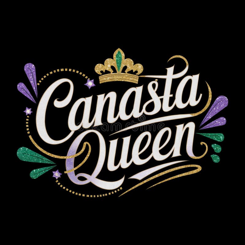 Elegant Lettering Spells Out Canasta Queen Stock Image - Illustration ...