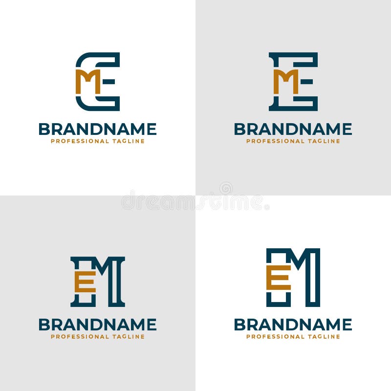 Elegant Letters EM and ME Monogram Logo, Suitable for Business with EM ...