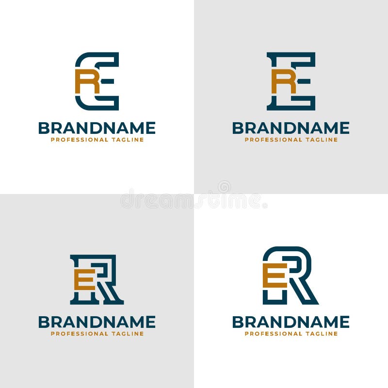 Elegant Letters ER and RE Monogram Logo, Suitable for Business with ER ...