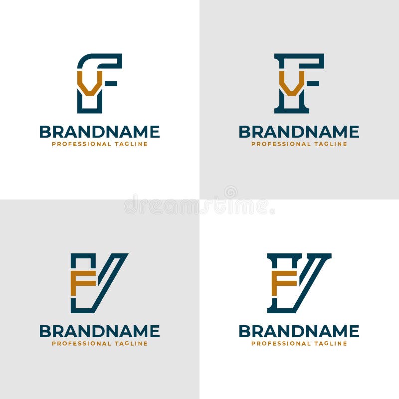 Elegant Letters FV and VF Monogram Logo, Suitable for Business with FV ...
