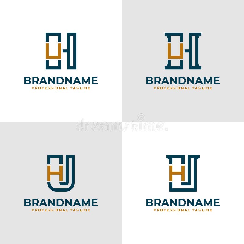 Elegant Letters HU and UH Monogram Logo, Suitable for Business with UH ...