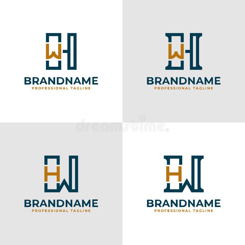 Elegant Letters HW and WH Monogram Logo, Suitable for Business with WH ...