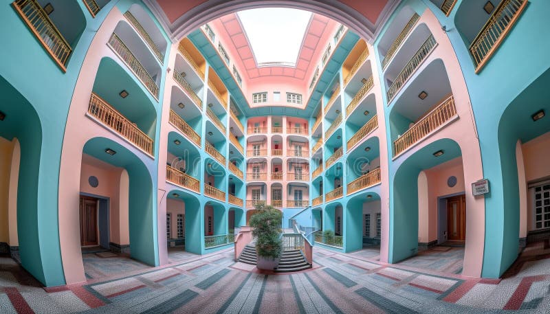 The Elegant Library Arches and Bookshelves Create a Vanishing Point ...