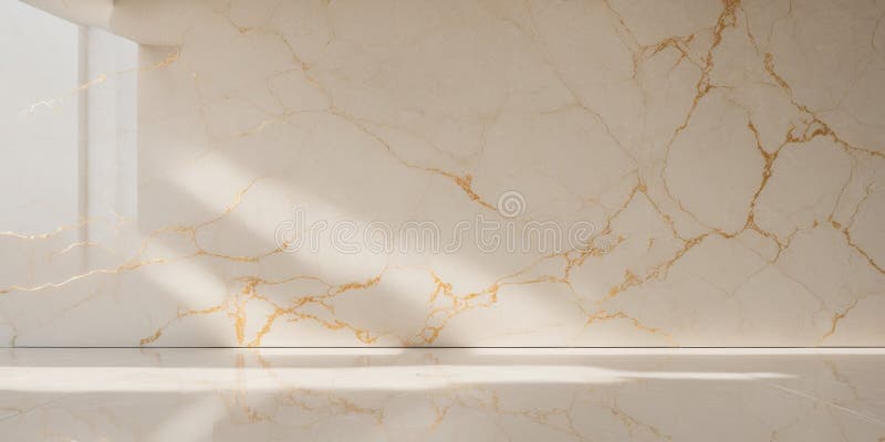 Elegant Light Beige Marble Surface with Gold Veining. Stock Photo ...