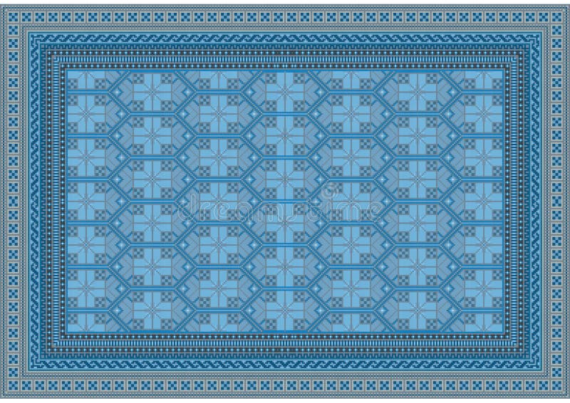 Elegant Light Blue with Beige Shade Pattern for of the Carpet Stock ...