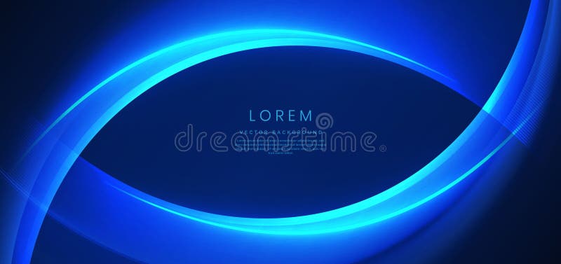 Elegant Light Blue Curved Line on Dark Blue Background Copy Space for ...