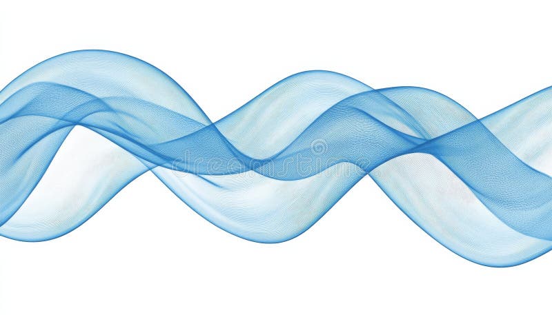 Elegant Light Blue Flowing Ribbons on White Background, Fluid Dynamic ...