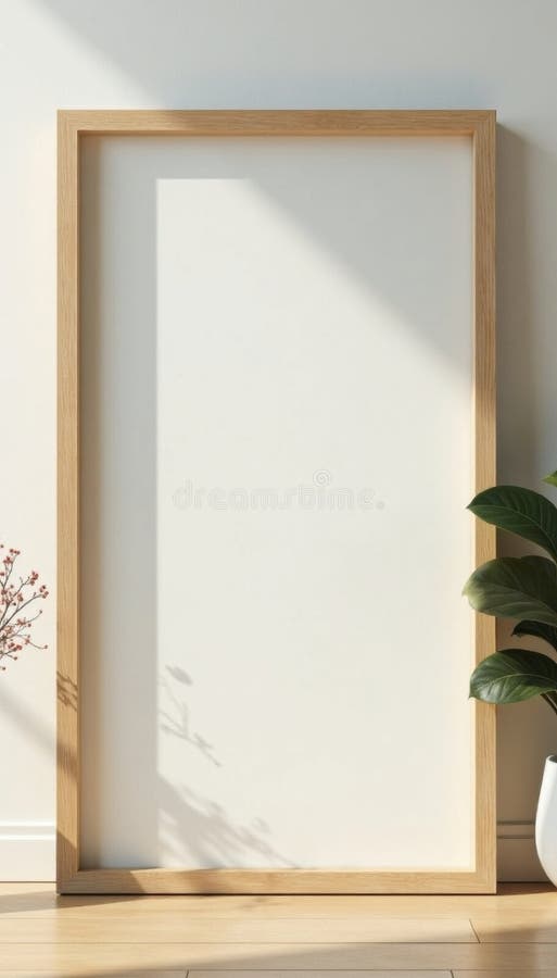 Elegant Light Oak Frame Against Neutral Backdrop, Frame, Marketing ...