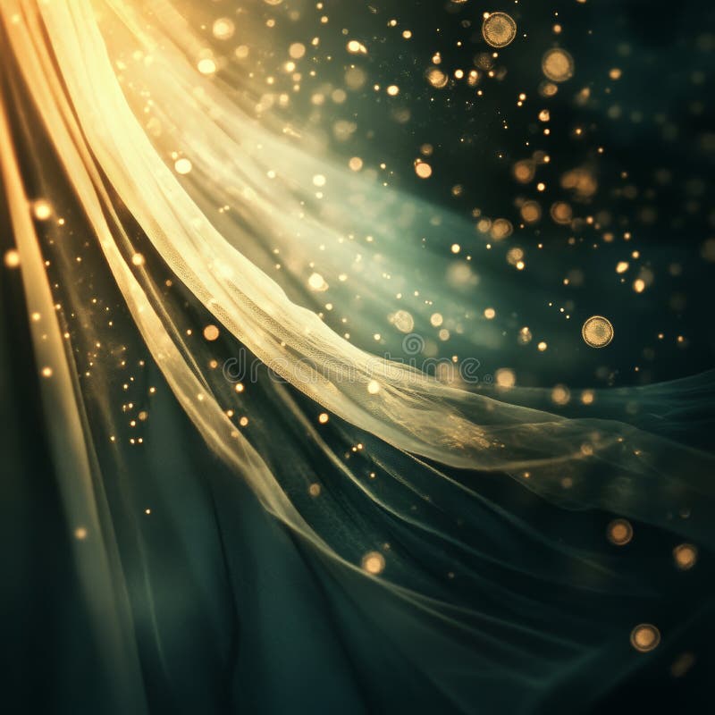 Elegant Light with Soft Particles on a Dark Background Stock ...