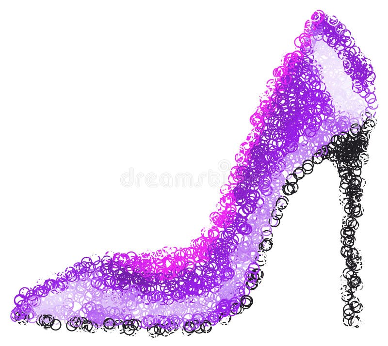 Elegant Lilac Shoe with Rings Stock Illustration - Illustration of shoe ...