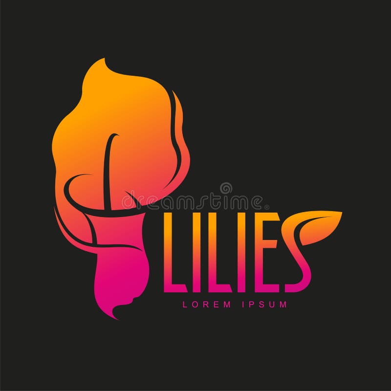 Elegant Lilies Logo Template Stock Illustration - Illustration of ...