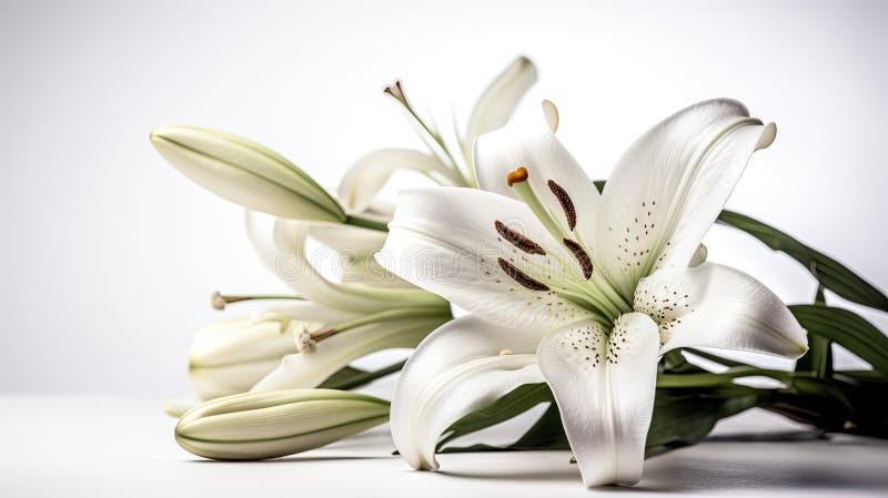 Elegant Lily Funeral Invitation Card Background. Stock Illustration ...