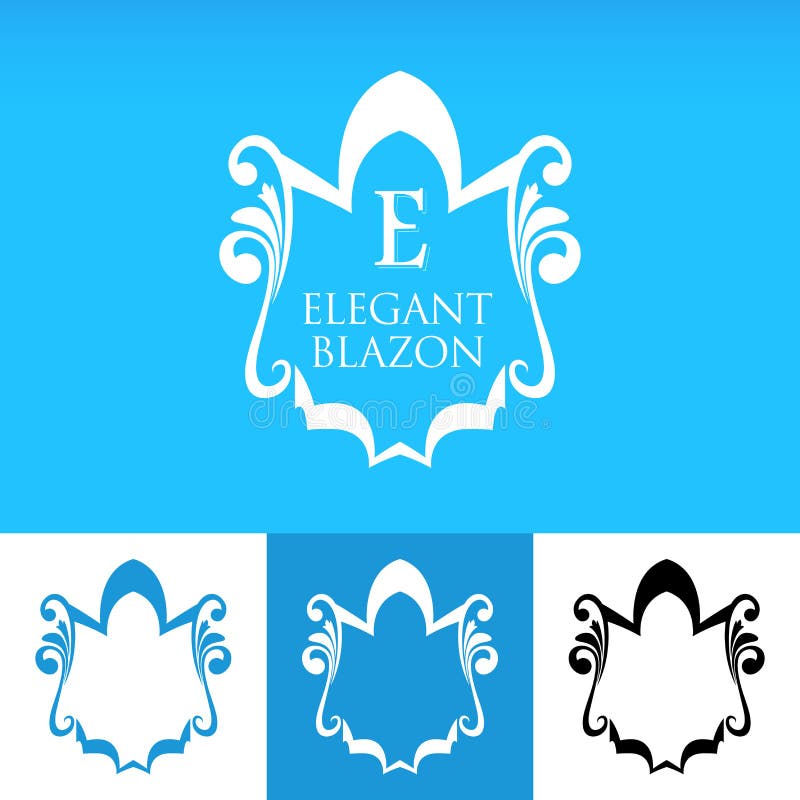 Set of Blue Blazon - Vector Illustration Stock Vector - Illustration of ...