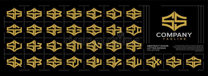 Elegant Line Initial Letter S SS Logo Bundle Stock Vector ...